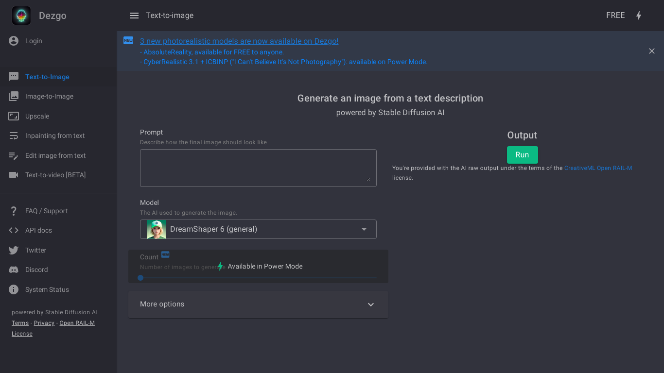 Dezgo Demo | Text-to-image AI Image Generator