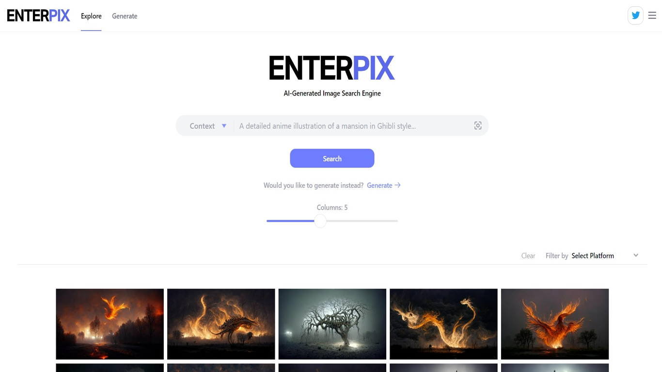ENTERPIX Demo | AI-Generated Image Search Engine