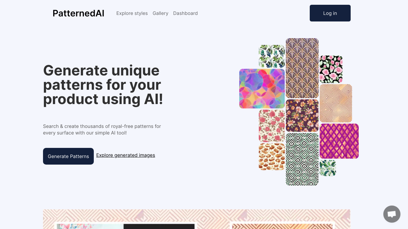 PatternedAI Demo | Generate unique patterns for your product using AI! - AI Demos