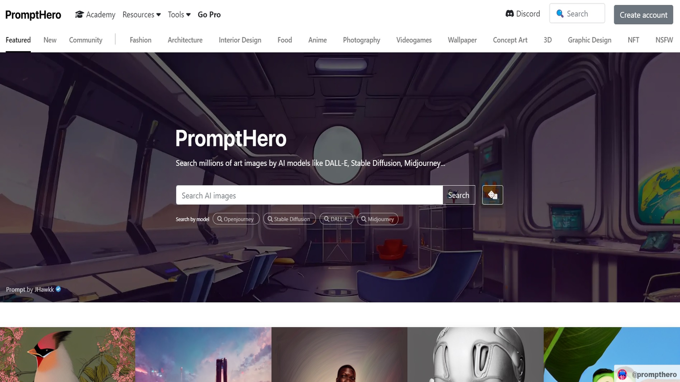 Prompthero Demo | Search millions of art images by AI models