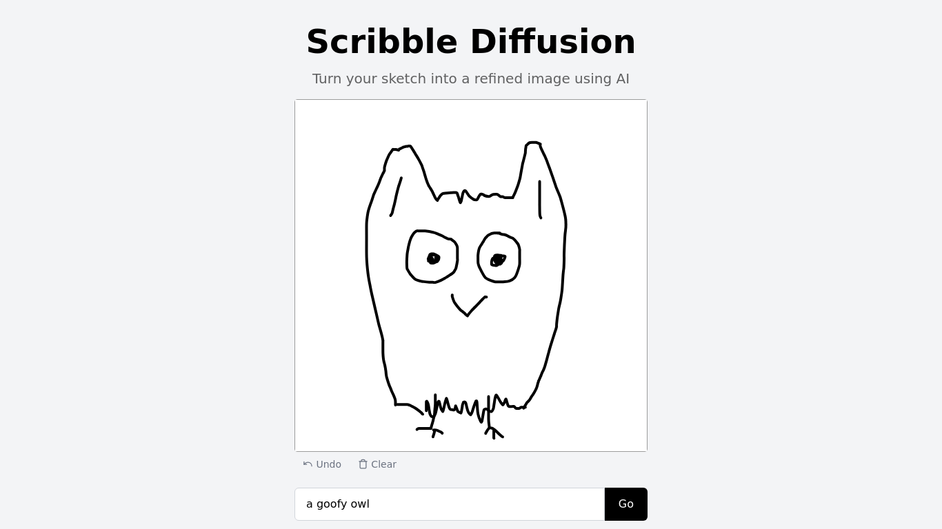Scribble Diffusion Demo | Turn your sketch into a refined image using AI
