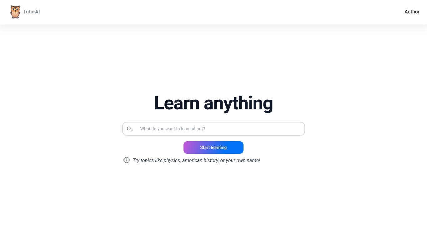 TutorAI Demo | Learn anything